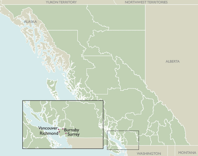 British Columbia Map With Cities