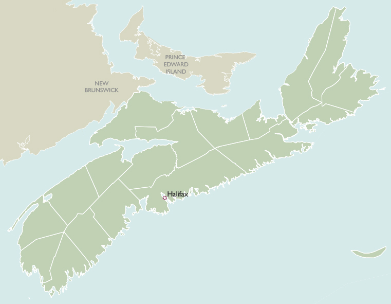 Canada City Wall Maps of Nova Scotia - marketmaps.com